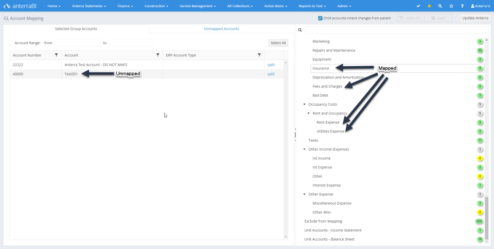 Anterra Account Mapping Overview